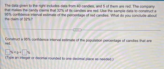 Solved The data given to the right includes data from 40 | Chegg.com