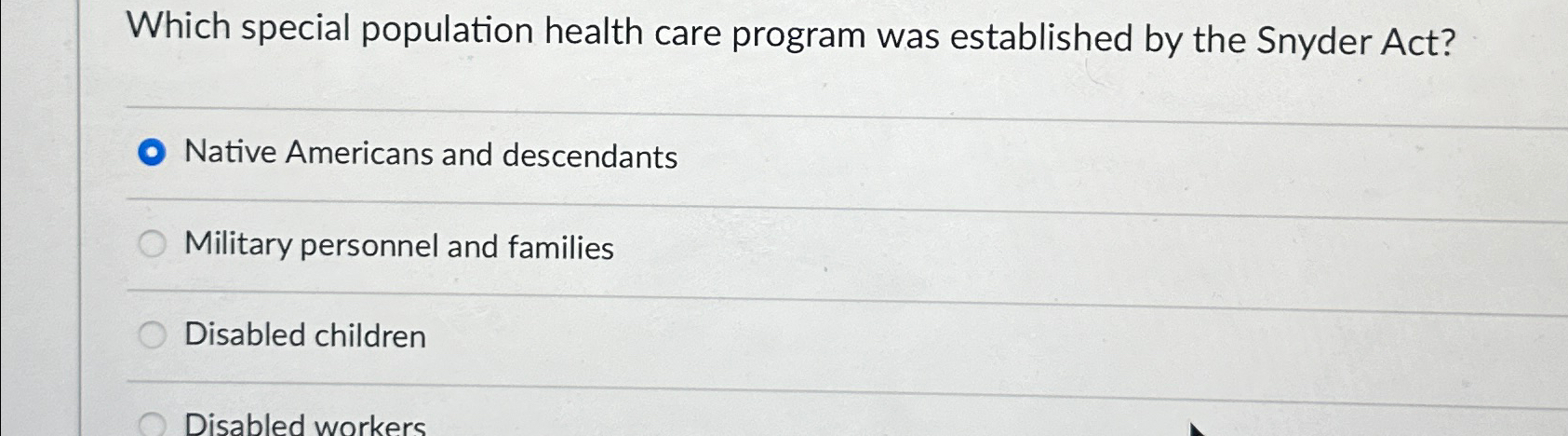 Solved Which special population health care program was | Chegg.com