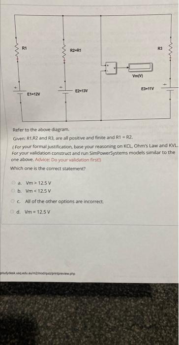 Solved Refer to the above diagram. Given: R1,R2 and R3, are | Chegg.com