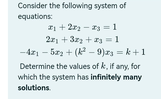 Solved Consider the following system of equations: | Chegg.com