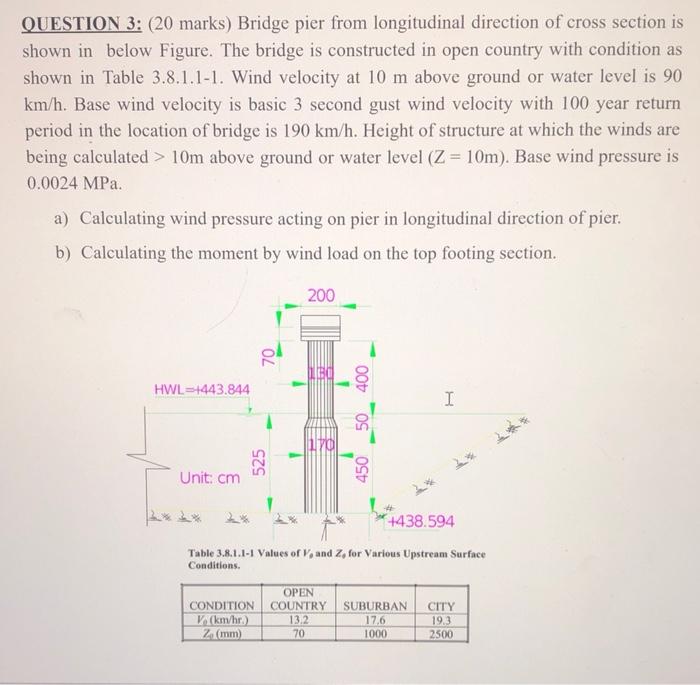 Solved QUESTION 3: (20 marks) Bridge pier from longitudinal | Chegg.com