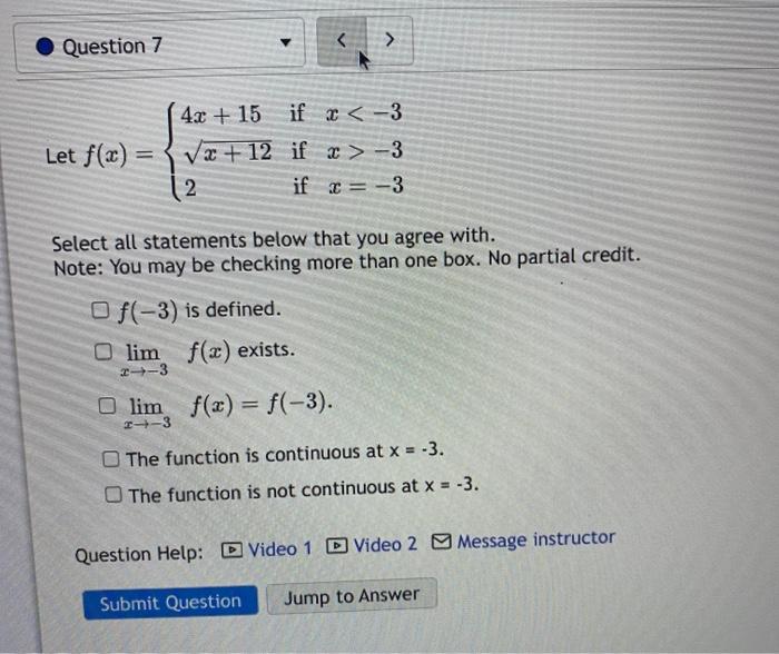Solved The graph below is the function f(x) Select all | Chegg.com