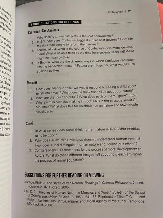 please help me to explain the point Xunzi is making | Chegg.com