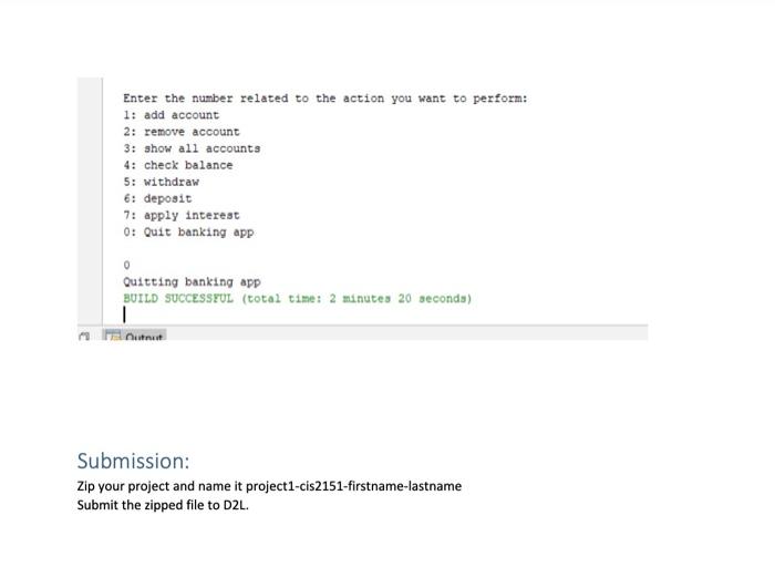 Solved For this project, you will build a bank application | Chegg.com