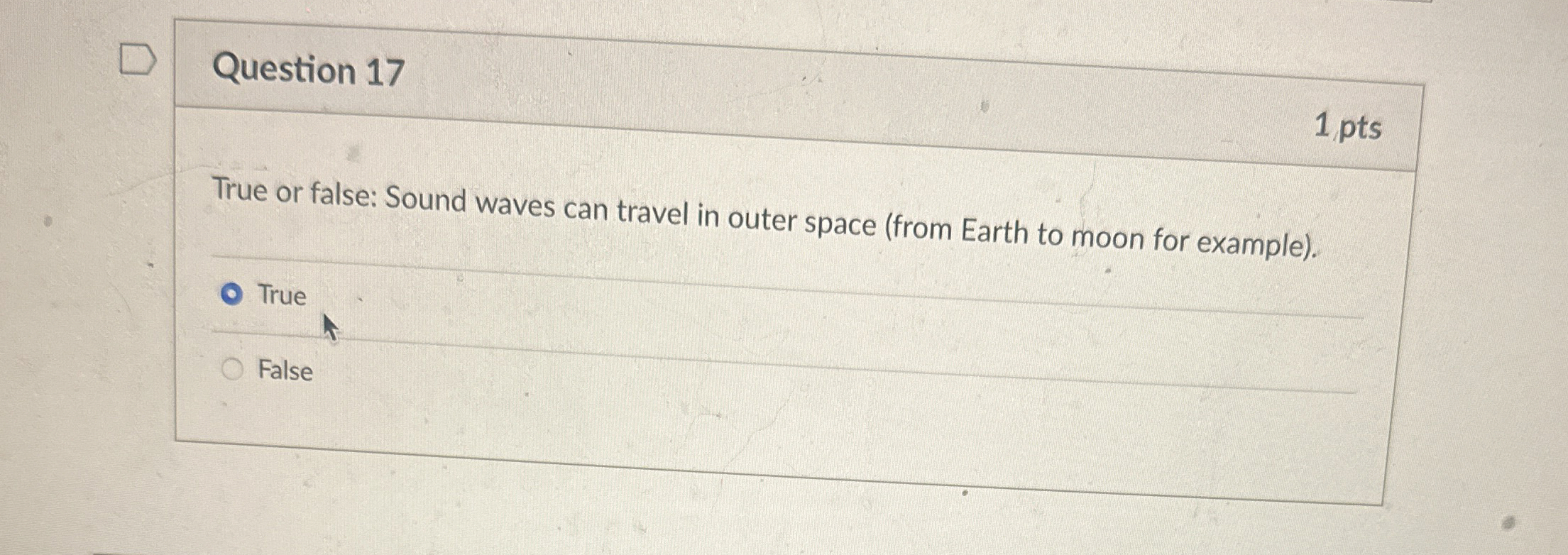 Solved How to solve Question 171 ﻿ptsTrue or false: Sound | Chegg.com