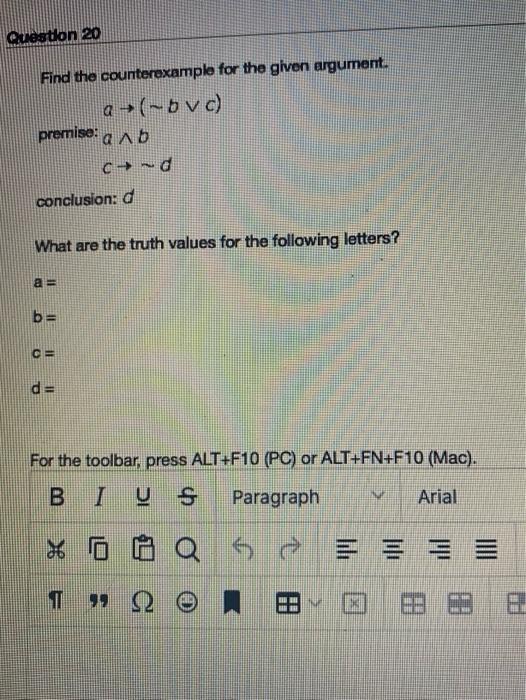 Solved Question 20 Find the counterexample for the given | Chegg.com