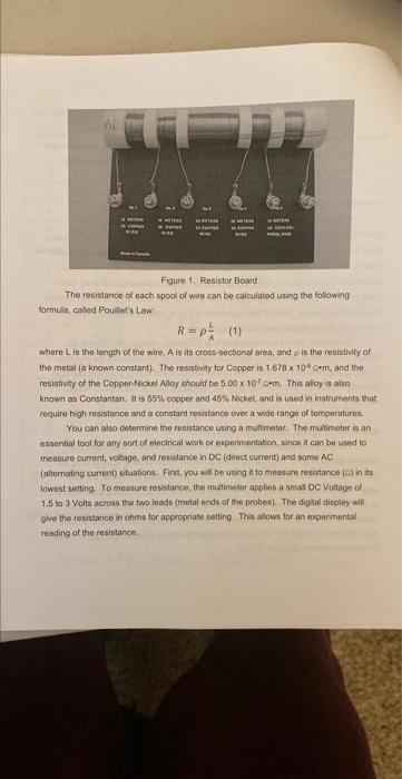 1. compare your values for the resistance for each | Chegg.com