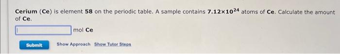 Solved Cerium (Ce) is element 58 on the periodic table. A | Chegg.com