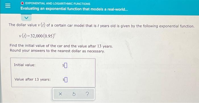 Solved III O EXPONENTIAL AND LOGARITHMIC FUNCTIONS | Chegg.com