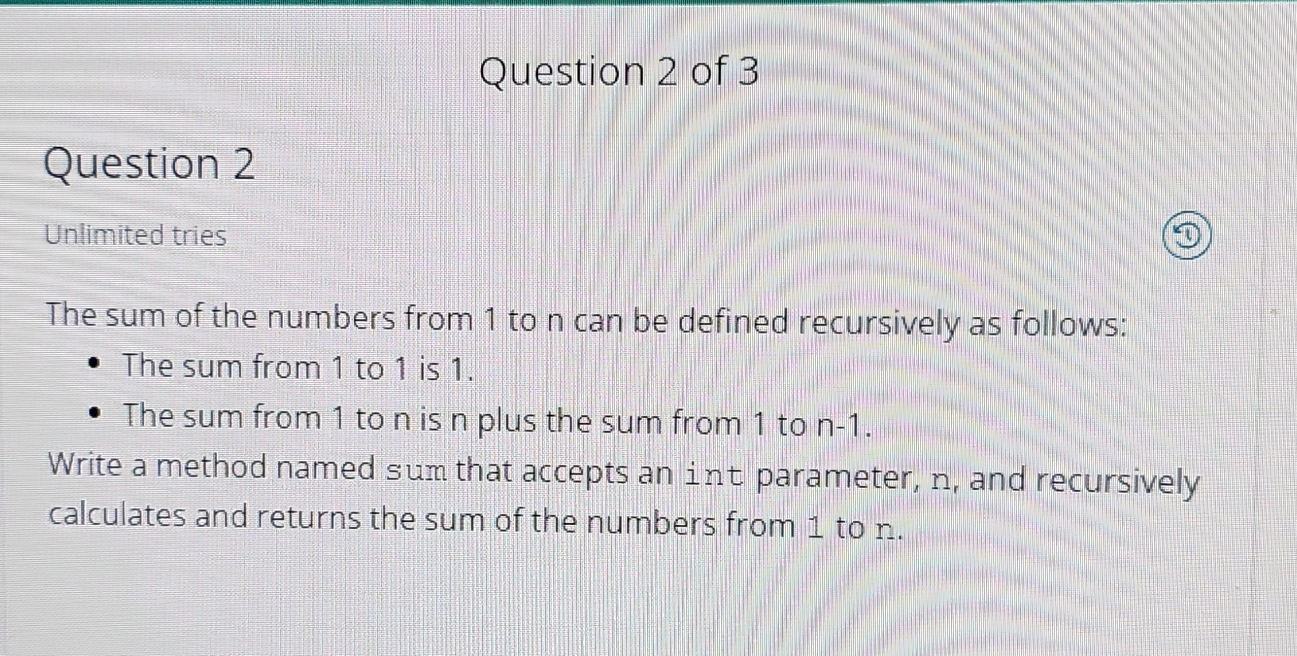 Solved 0 of 3 points Question 1 Unlimited tries Given | Chegg.com
