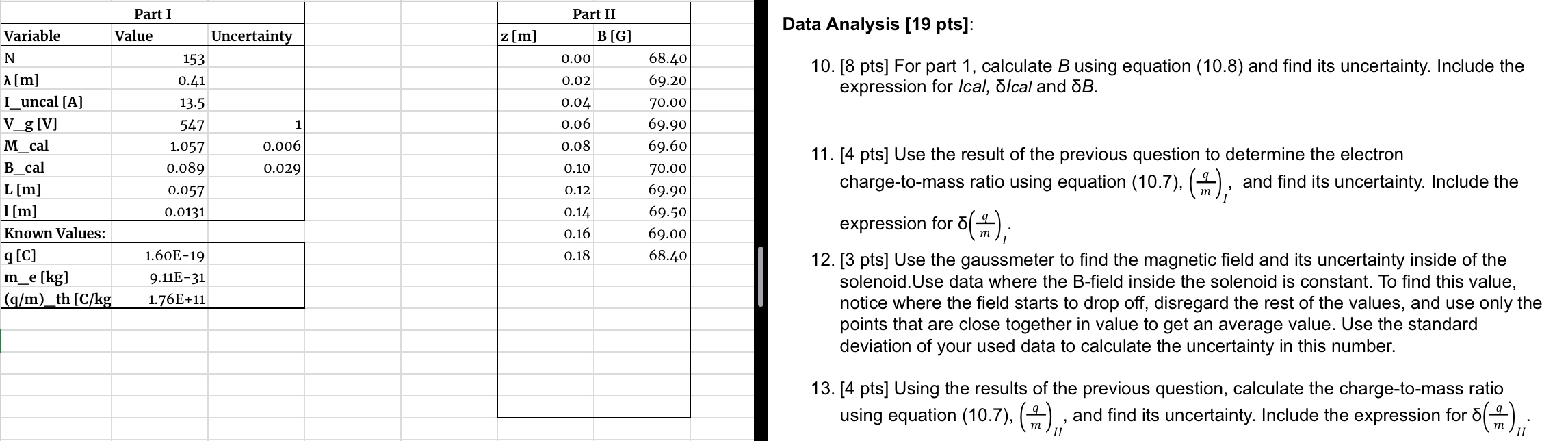 Solved Data Analysis [19 ﻿pts]:10. [8 ﻿pts] ﻿For part 1, | Chegg.com