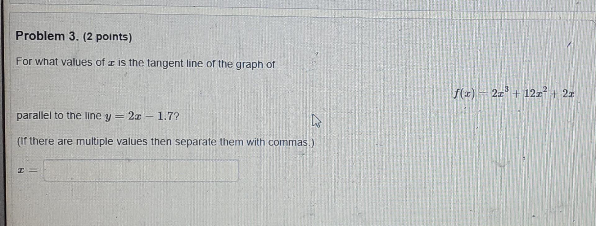 Solved Problem 3. (2 points) For what values of I is the | Chegg.com