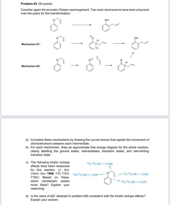 Solved Consider again the aromatic Claisen rearrangement. | Chegg.com