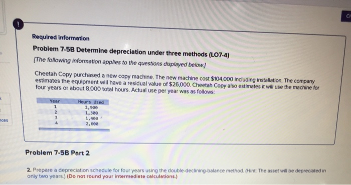Solved Required information Problem 7-5B Determine | Chegg.com