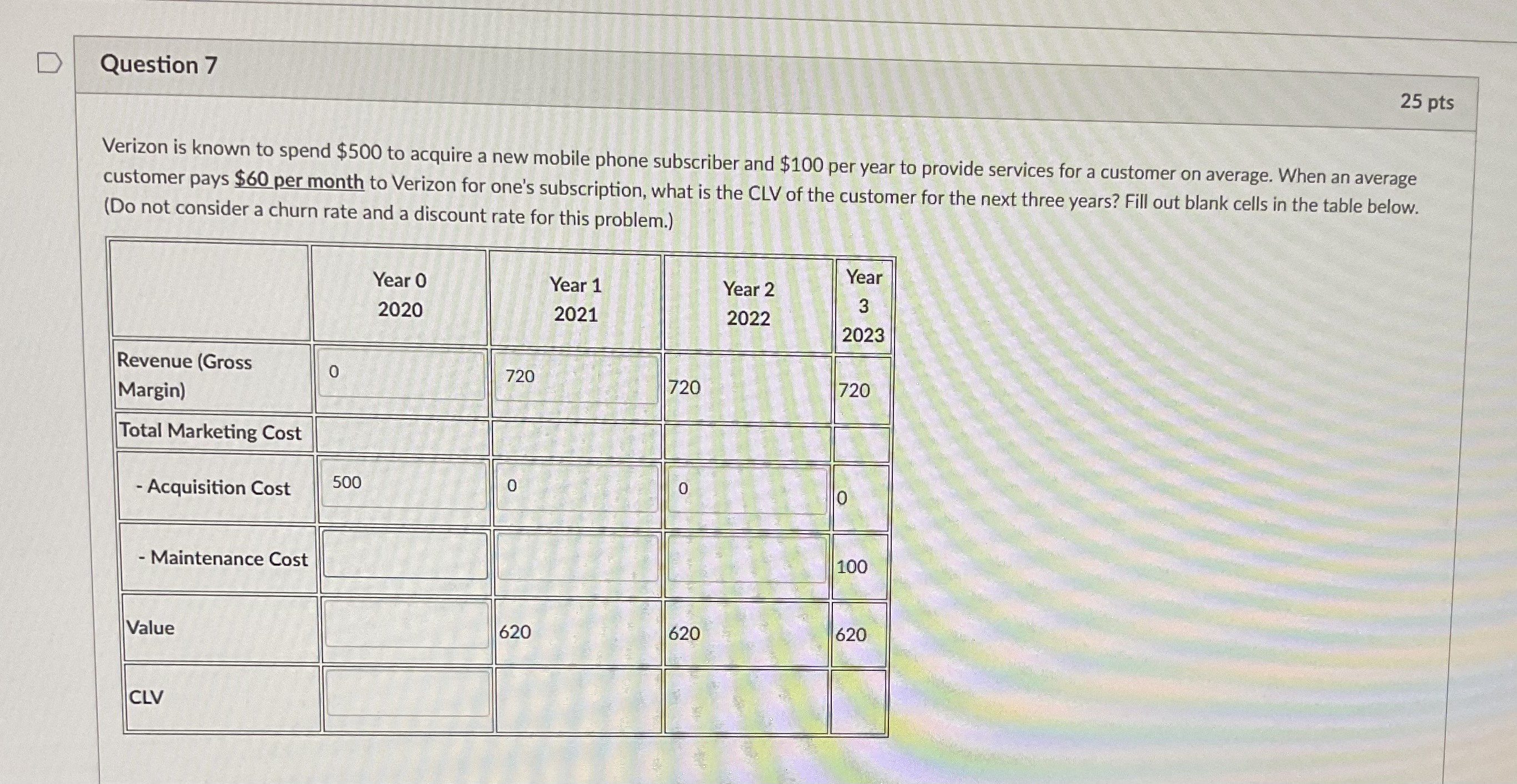 Solved by an EXPERT Verizon is known to spend $500 ﻿to acquire a new | Chegg.com