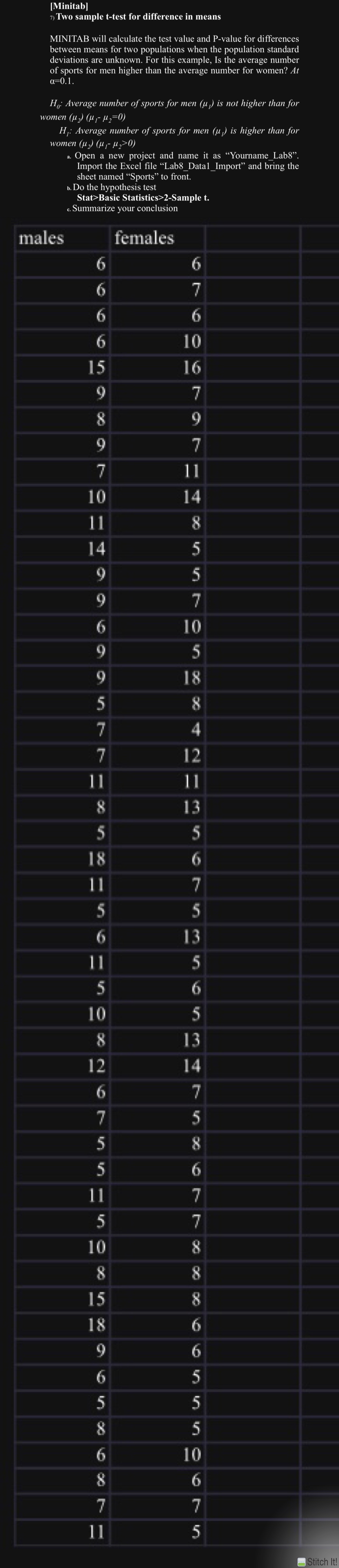 Solved Please help me to solve this step by step on minitab | Chegg.com