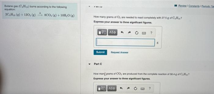 Solved Problem 9.78 Review Const Butane gas (CH) burns | Chegg.com