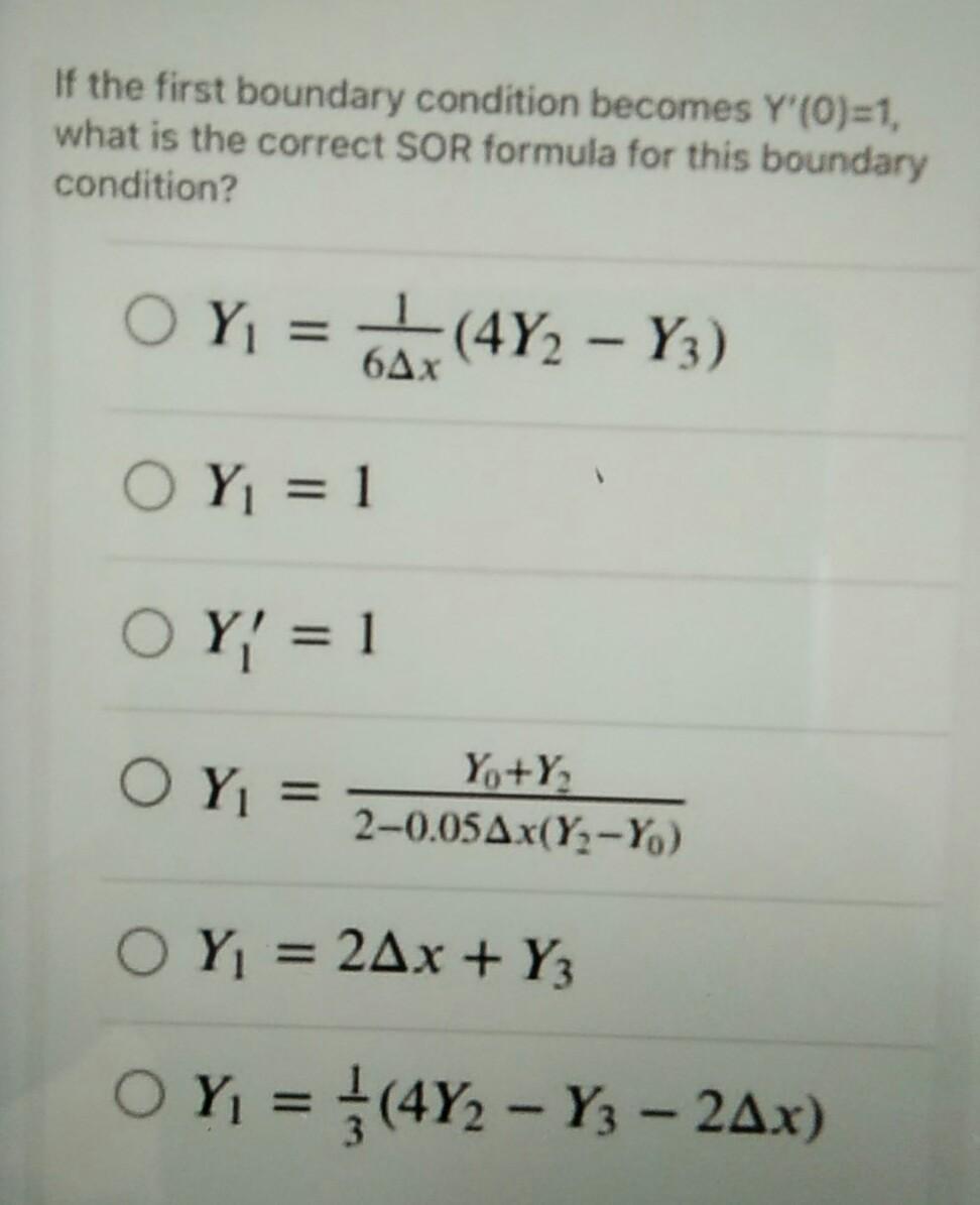 Solved If the first boundary condition becomes Y' (O)=1, | Chegg.com