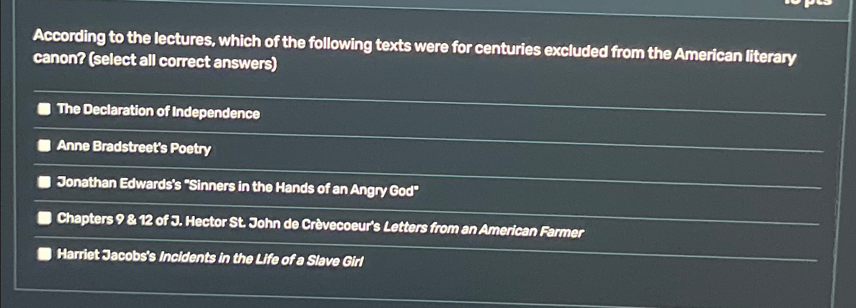 Solved According to the lectures, which of the following | Chegg.com