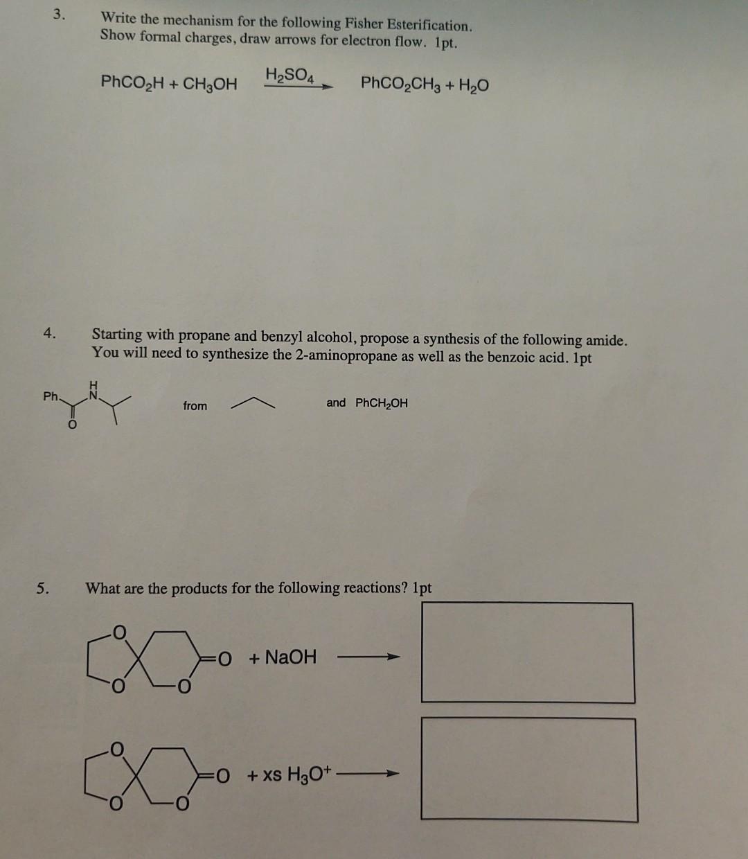 Solved 3. Write the mechanism for the following Fisher | Chegg.com