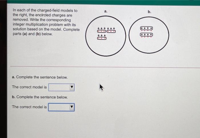 Solved a. b. In each of the charged-field models to the | Chegg.com