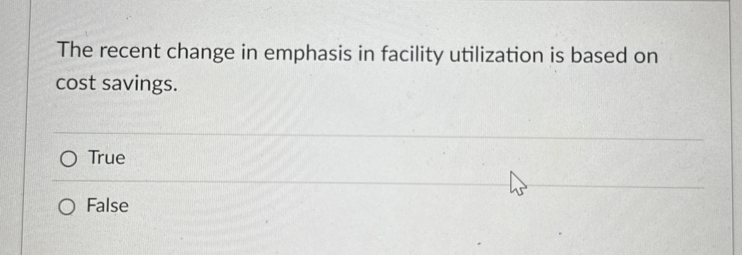 Solved The recent change in emphasis in facility utilization | Chegg.com
