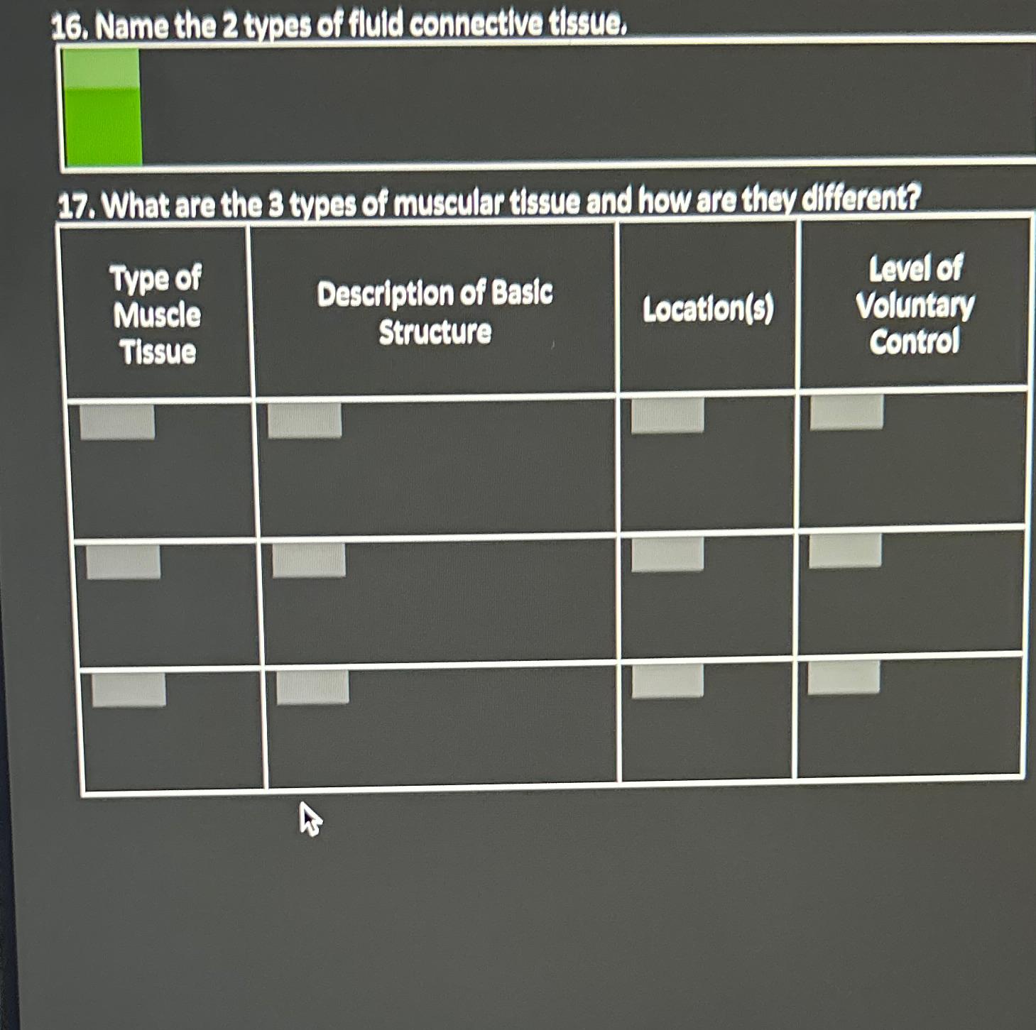 Solved Name the 2 ﻿types of filid connective tissuesWhat are | Chegg.com