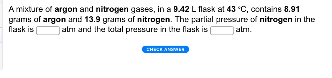 Solved A mixture of argon and nitrogen gases, in a 9.42 ﻿L | Chegg.com