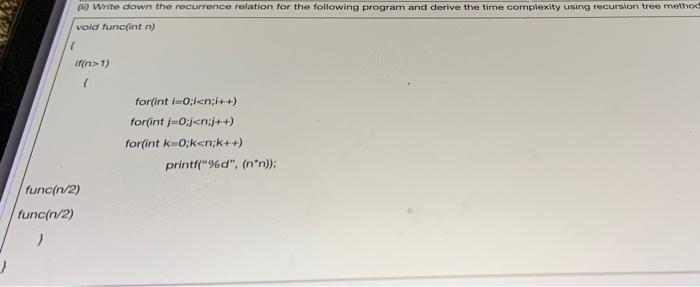 Solved (W) Write down the recurrence relation for the | Chegg.com