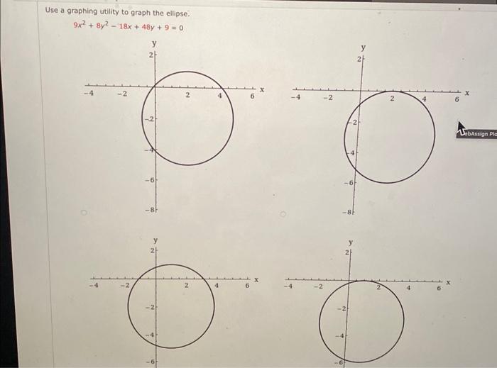 Solved Use a graphing utlity to graph the ellipse: | Chegg.com