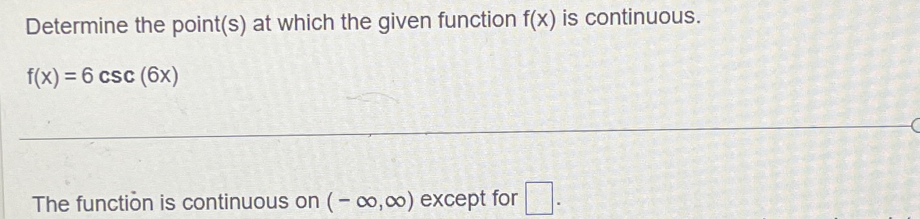 Solved Determine the point(s) ﻿at which the given function | Chegg.com