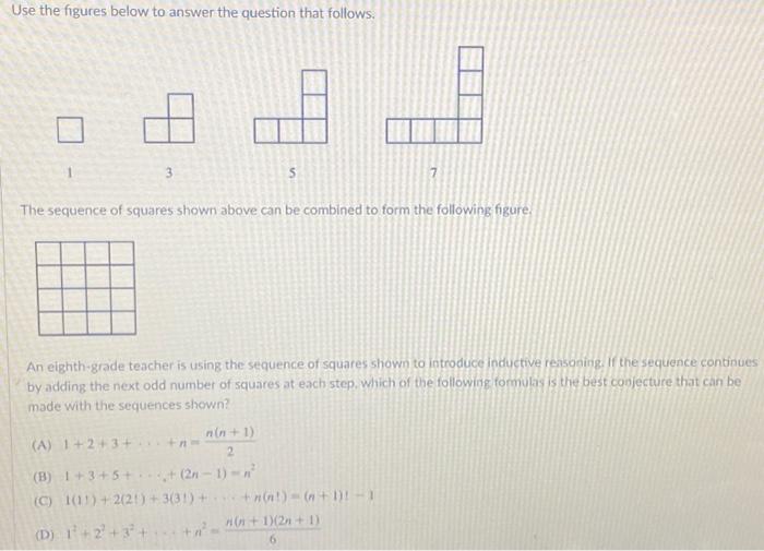 Solved An eighth-grade teacher is using the sequence of | Chegg.com