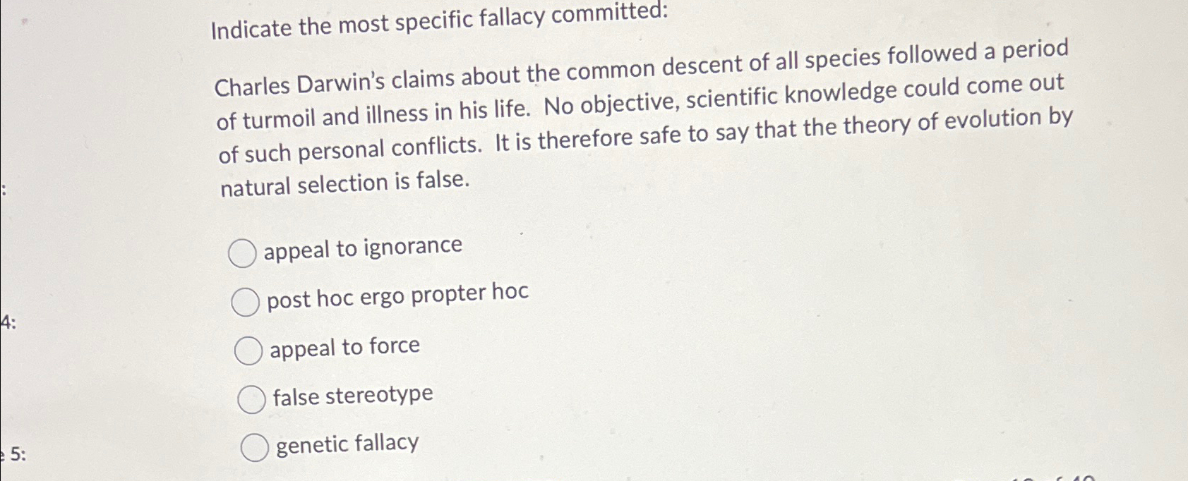 Solved Indicate the most specific fallacy committed:Charles | Chegg.com