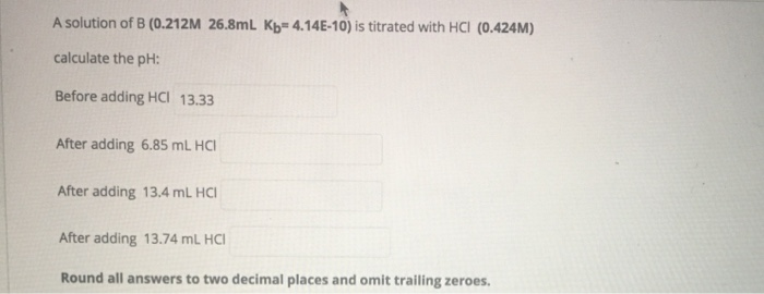 Solved Question 33 A solution of B (0.212M 26.8mL | Chegg.com