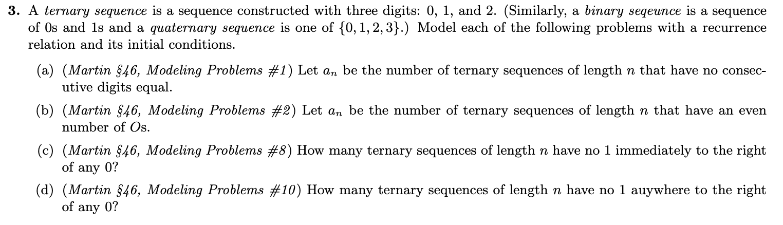 Solved PLEASE SHOW ALL WORK IN DETAIL3. ﻿A ternary sequence | Chegg.com