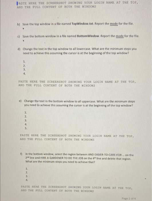 Solved Lab 06 - Getting Started with Using the Emacs Editor | Chegg.com