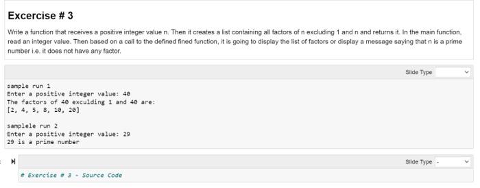 Solved Excercise #3 Write a function that receives a | Chegg.com