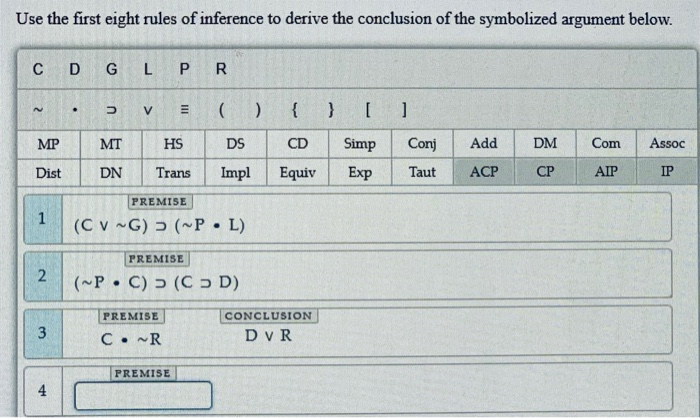 Solved Use the first eight rules of inference to derive the | Chegg.com