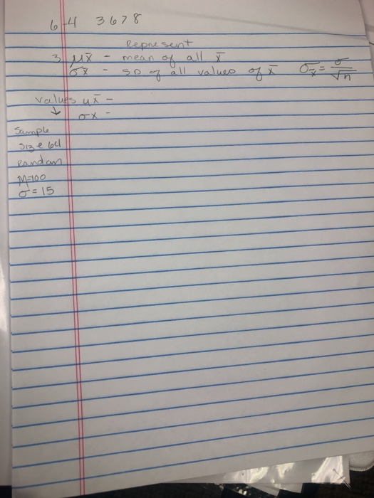 Solved 114 3678 - Represent ux mean of all / 67 - SD of all | Chegg.com