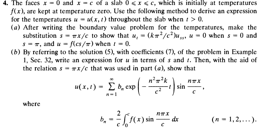 Solved The faces x=0 ﻿and x=c ﻿of a slab 0≤x≤c, ﻿which is | Chegg.com