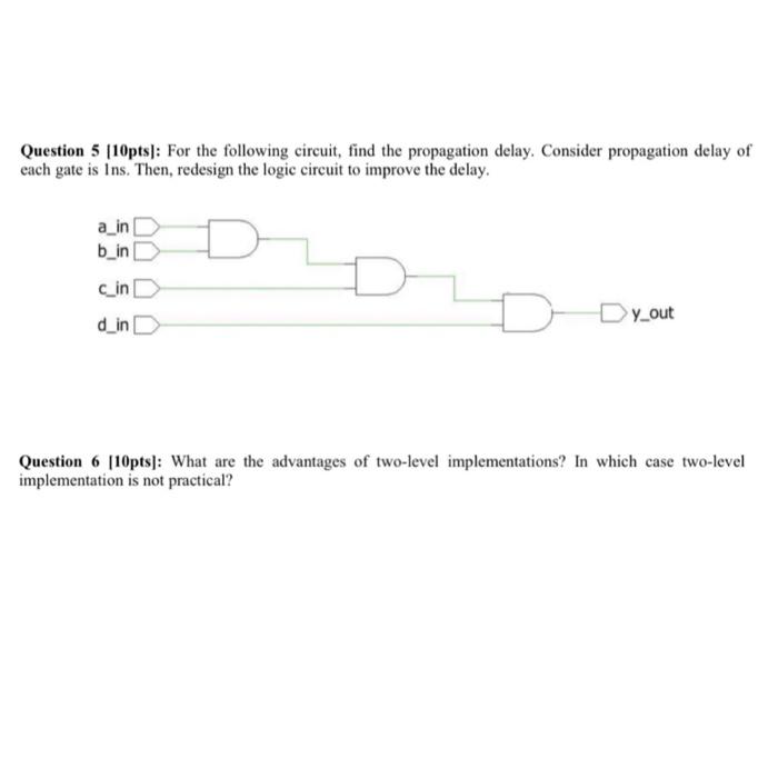 Solved Question 5 [10pts]: For the following circuit, find | Chegg.com