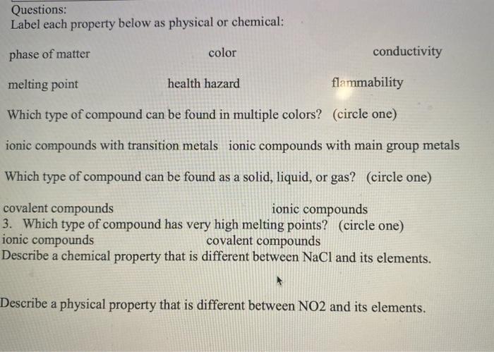 Solved Table A. Properties of Elements:Table C. Comparing | Chegg.com
