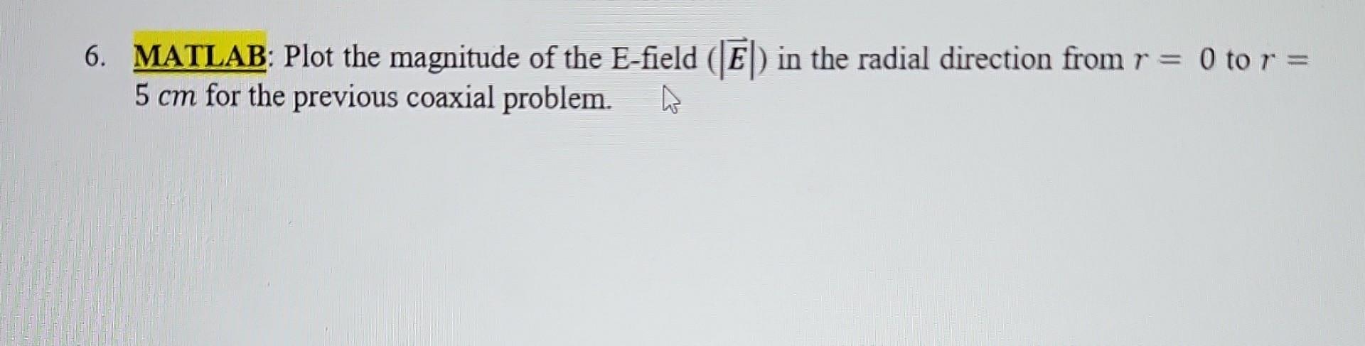6. MATLAB: Plot the magnitude of the E-field (∣E∣) in | Chegg.com