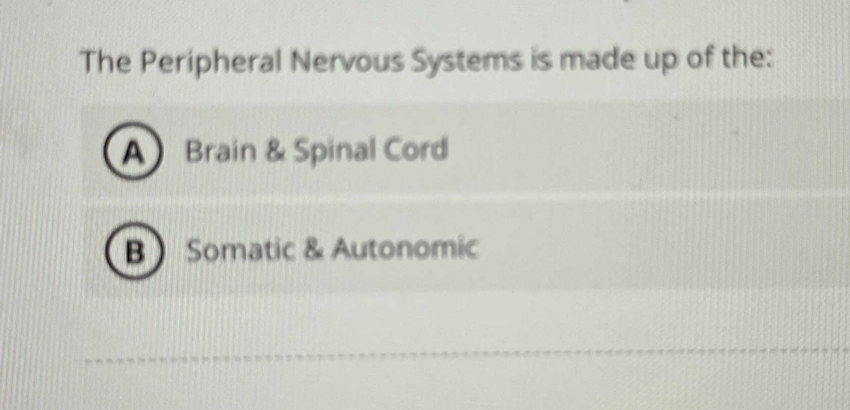 Solved The Peripheral Nervous Systems is made up of | Chegg.com