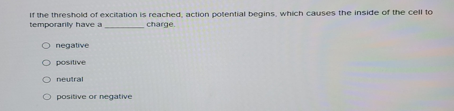 Solved If the threshold of excitation is reached, action | Chegg.com