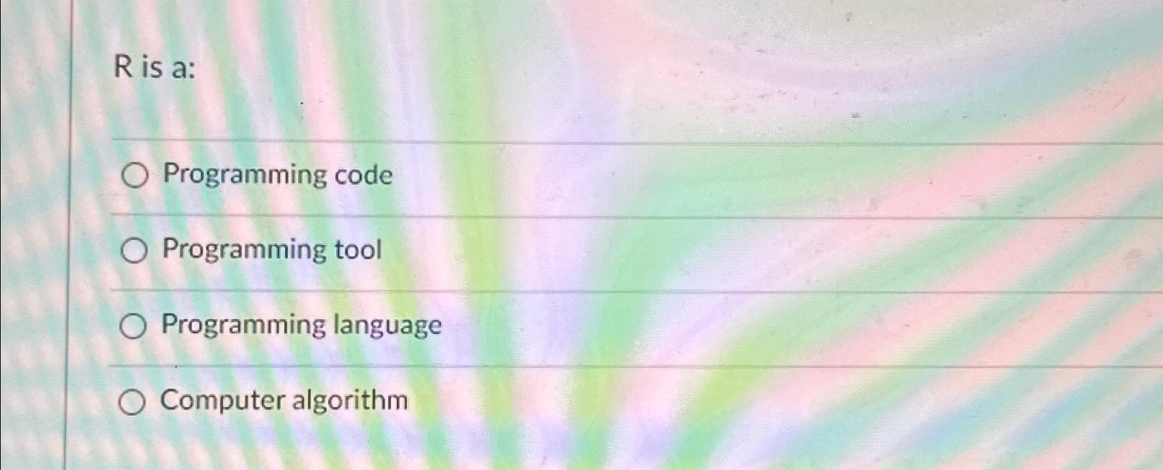 Solved R ﻿is A ﻿programming Codeprogramming Toolprogramming
