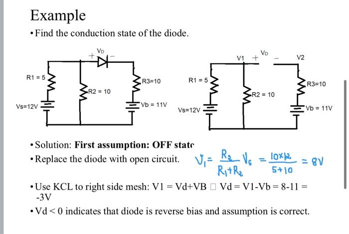 Example - Find the conduction state of the diode. - | Chegg.com