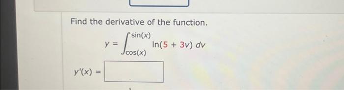 Solved Find the derivative of the function. | Chegg.com