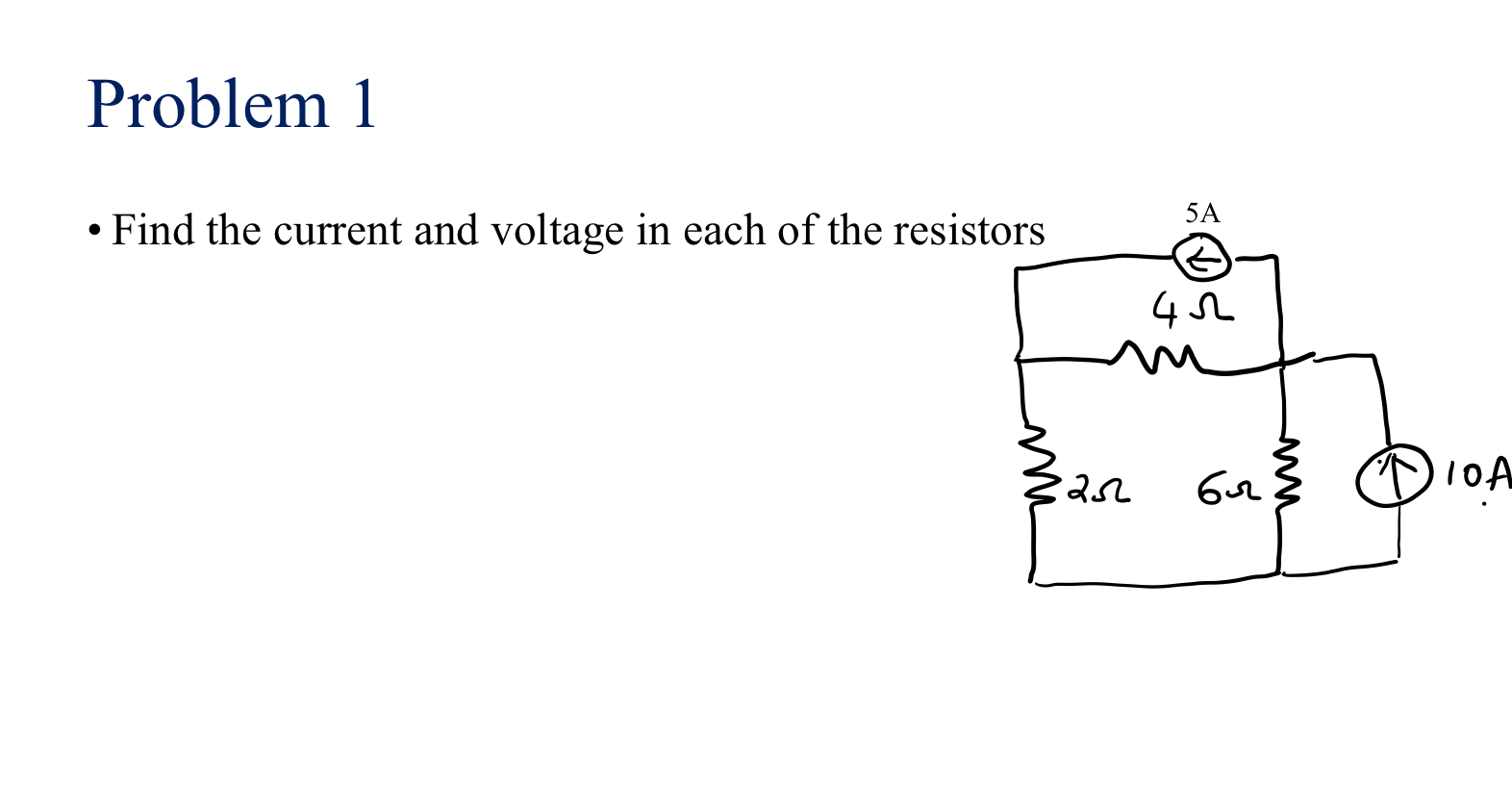 Problem 1Find the current and voltage in each of the | Chegg.com