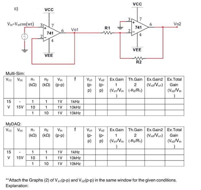 Solved VCC ii) VCC 7 Vin=Vmcos(wt) 31 7 VO2 741 6 Vo1 R1 2 | Chegg.com